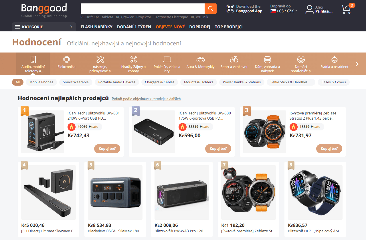 Banggood Czech – ⁠český sklad, sortiment, srovnání s čínskými e-shopy ...